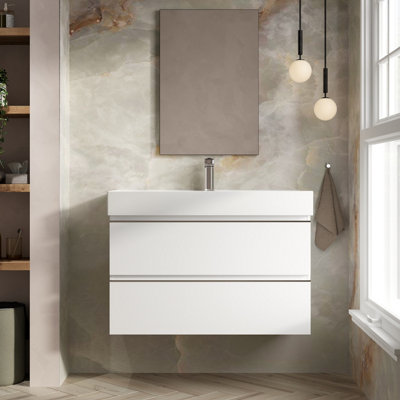 Banyetti Vatilla 1000mm Wall Hung Basin Unit with Veneto 1 Tap Hole ...