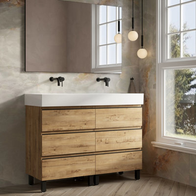 Banyetti Vatilla 1200mm Floorstanding Vanity Unit with Veneto No Tap ...