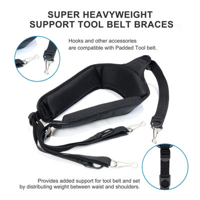 BAP Adjustable Quick Release Heavy Duty Tool Belt Black Padded Work ...