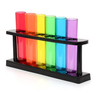 Bar Amigos Test Tube Shooters and Rack Shot Drinking Gift Set - Set of 6