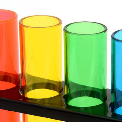 Bar Amigos Test Tube Shooters and Rack Shot Drinking Gift Set - Set of 6