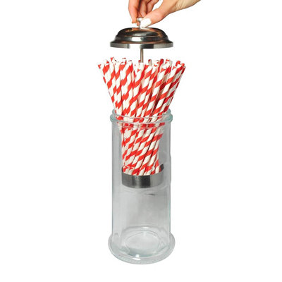BAR BESPOKE CLASSIC GLASS STRAW DISPENSER BARBER TOOL CLEANER HOLDER