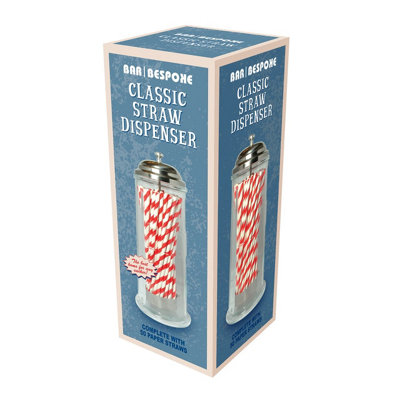 Bar Bespoke Classic Glass Straw Dispenser Barber Tool Cleaner Holder