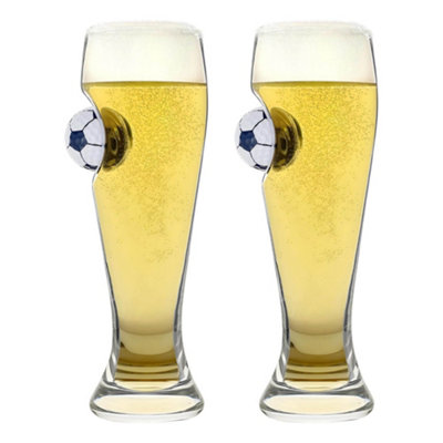 Bar Bespoke Set of 2 Football Pilsner Glass 400ml