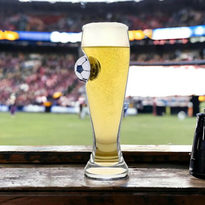 Bar Bespoke Set of 2 Football Pilsner Glass 400ml