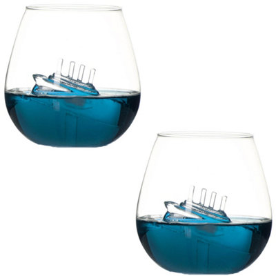 Bar Bespoke Set of 2 Ship in A Glass 500ml - Transparent