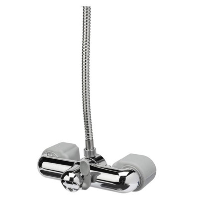 Bar Mixer Shower Set 1500mm Flexi Tube Hose Riser Rail Chrome Plated