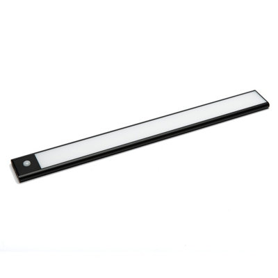 BAR RECHARGABLE PIR BAR LIGHT BLACK WARM WHITE 3000K 350MM | DIY at B&Q