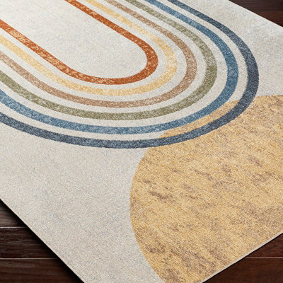 BARBARA Machine Washable Modern Beige Area Rug 200 x 275 cm
