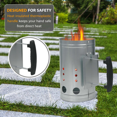 Barbecue Chimney Starter BBQ Grill Charcoal Burner Food Lighter Coal ...