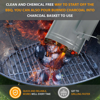 Barbecue Chimney Starter BBQ Grill Charcoal Burner Food Lighter Coal ...