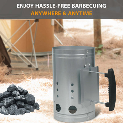 Barbecue Chimney Starter BBQ Grill Charcoal Burner Food Lighter Coal ...