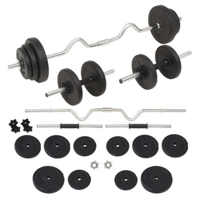 Barbell and Dumbbell Set Fitness Gym Essential 30 kg