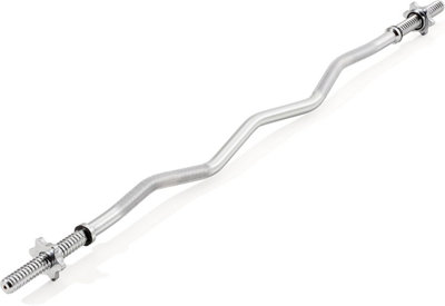 Barbell Weight Bar with Spin Lock Collars, York Fitness Chrome Spin ...