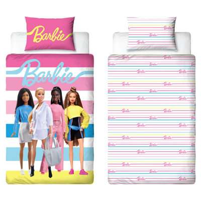 Barbie Unboxed Single Polycotton Duvet Cover and Pillowcase Set