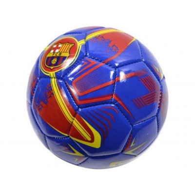 Barcelona FC Turbine Crest Mini Football Blue/Granite/Yellow (1)