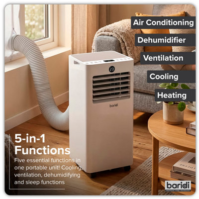Baridi 5-in-1 Portable Air Conditioner 9,000Btu/hr with TUYA App, Wi-Fi ...