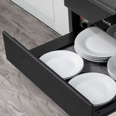 Baridi 60cm Built-In Warming Drawer, Push-to-Open, Anti-Slip Mat Black ...