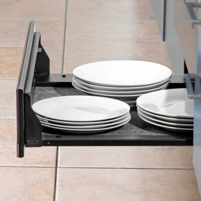 Baridi 60cm Built-In Warming Drawer, Push-to-Open, Anti-Slip Mat Black ...