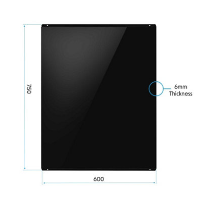 Baridi 60cm Splashback for Cooker Hoods, Extractor Fans, Black Glass ...