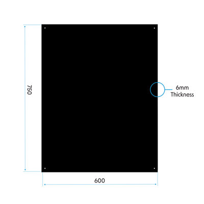 Baridi 60cm Splashback for Cooker Hoods, Extractor Fans, Black Glass ...