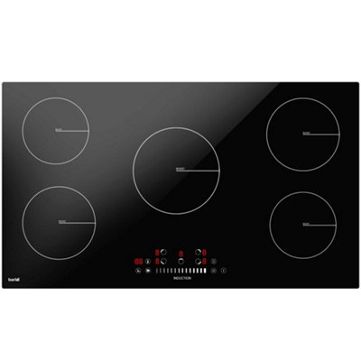 Baridi 90cm Induction Hob, 5 Cooking Zones, Slider Touch Control, 9300W ...