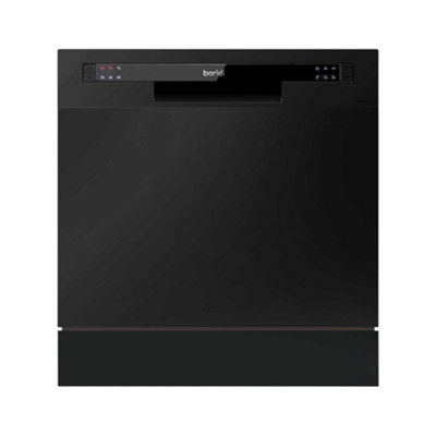 Baridi Compact Tabletop Dishwasher 8 Place Settings, 6 Programmes - Black