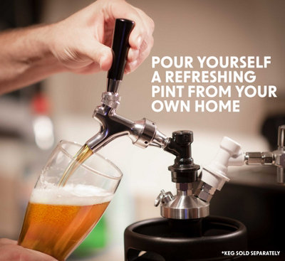 Baridi Deluxe Style Bar Tap with CO2 Regulator, For Baridi Growler Kegs ...