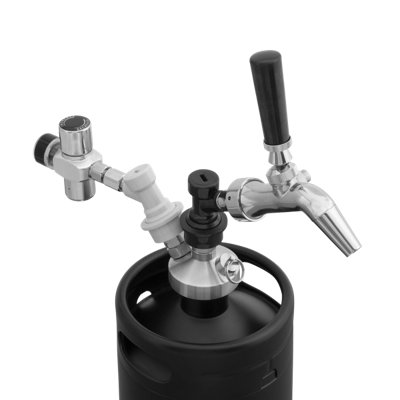 Baridi Deluxe Style Bar Tap with CO2 Regulator, For Baridi Growler Kegs ...