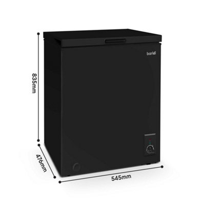 Baridi Freestanding Chest Freezer, 99L, Outbuilding Safe, Black