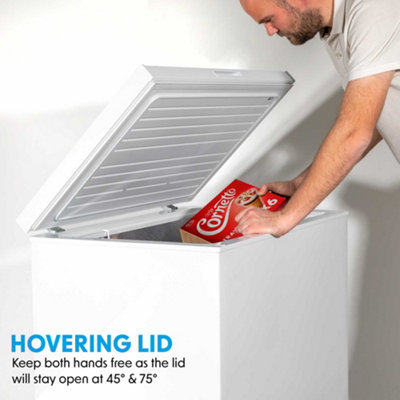 Baridi Freestanding Chest Freezer, 99L, Outbuilding Safe, White
