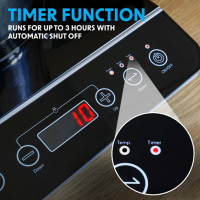 Baridi Portable Induction Hob: Single Zone, 2000W, 13A Plug, Timer Function