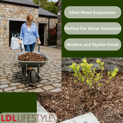 Bark Long Lasting Weed Suppressor Garden Landscaping Decorative Mulch ...