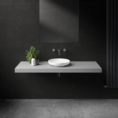 Barker Stone Counter Top Basin 400 - Matt White