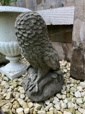 Barn Owl Stone Statue Vintage Style Bird Outdoor British Made Garden ...