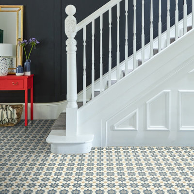 Baroque Rubens Victorian Tile Vinyl by Remland (Rubens Blue, 4m x 2m)