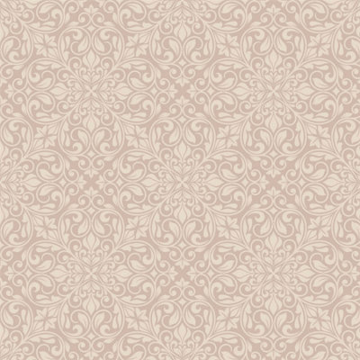 Baroque Sofia Wallpaper Debona Textured Embossed Vinyl Rose Gold White