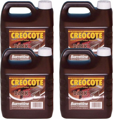Barrettine Dark Creocote Creosote 4 Litre Waterproof Wood Treatment 4 x ...