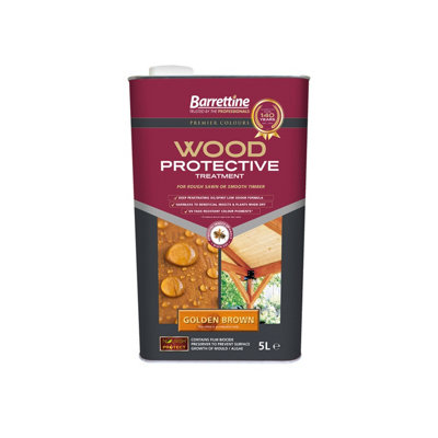 Barrettine Wood Protective Treatment - 5 Litre - Golden Brown | DIY at B&Q
