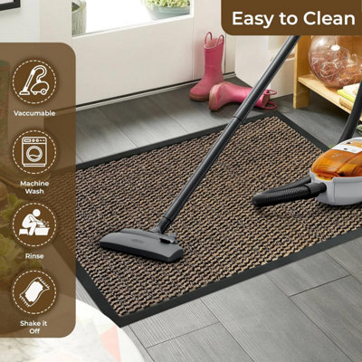 Barrier Mat 60 x 80 cm Brown Dirt Trapper Mat Door Mat Non Slip Indoor ...