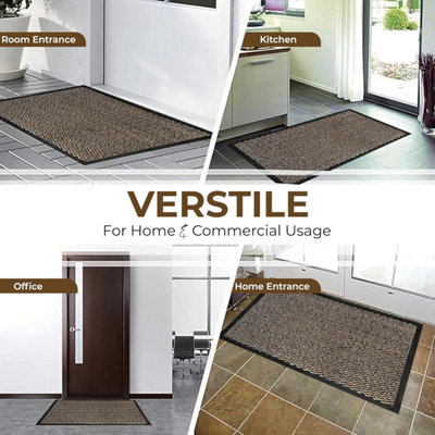 Barrier Mat 60 x 80 cm Brown Dirt Trapper Mat Door Mat Non Slip Indoor ...