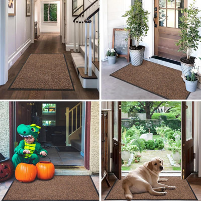 Barrier Mat 60 x 80 cm Brown Dirt Trapper Mat Door Mat Non Slip Indoor ...
