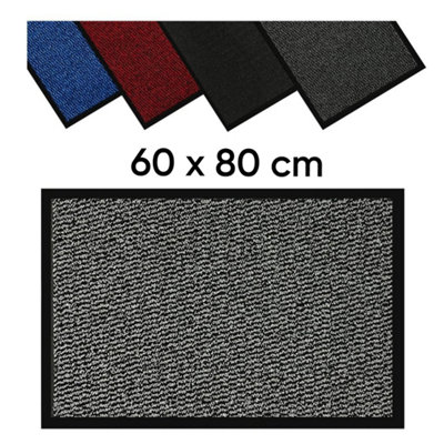 Barrier Mat 60 x 80 cm Silver Anti-Slip Waterproof Door Mat