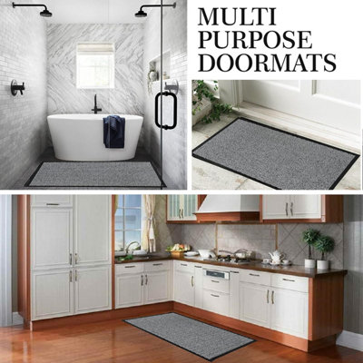 Barrier Mat 60x80 cm Silver Non Slip Indoor Door Mat for Home Entrances ...