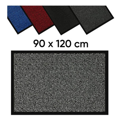 Barrier Mat 90 x 120 cm Silver Anti-Slip Waterproof Door Mat