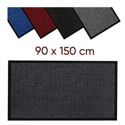 Barrier Mat 90 x 150 cm Grey Anti-Slip Waterproof Door Mat