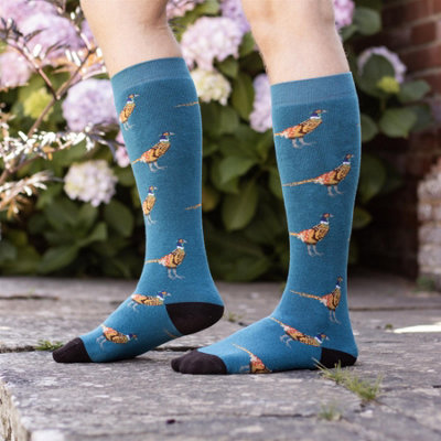Bartleby Funky Welly Boot Socks UK 6-11 - Golden Pheasant