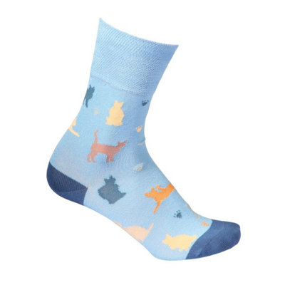 Bartleby Womens Bamboo Comfort Top Socks Cat Silhouette UK 4- 8