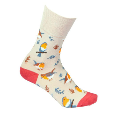 Bartleby Womens Bamboo Comfort Top Socks Garden Robin UK 4- 8