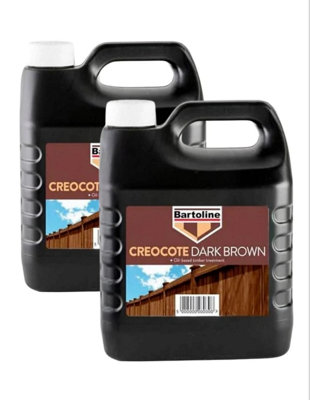Bartoline Creocote Dark Brown 4L Pack of 2 Oil-Based Timber Treatment ...